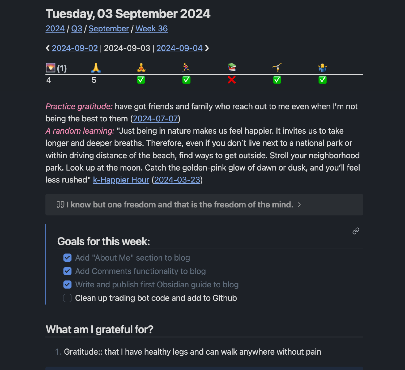 Obsidian Guide: Daily, Weekly, Monthly and Yearly notes · Vault of Josh