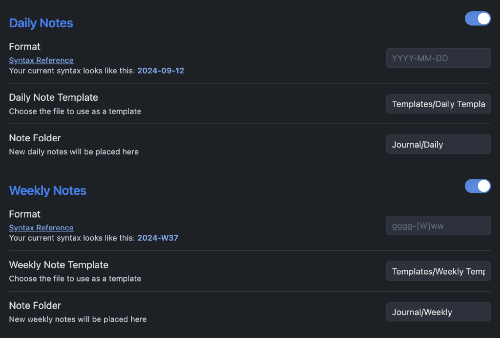 Obsidian Guide: Daily, Weekly, Monthly and Yearly notes · Vault of Josh