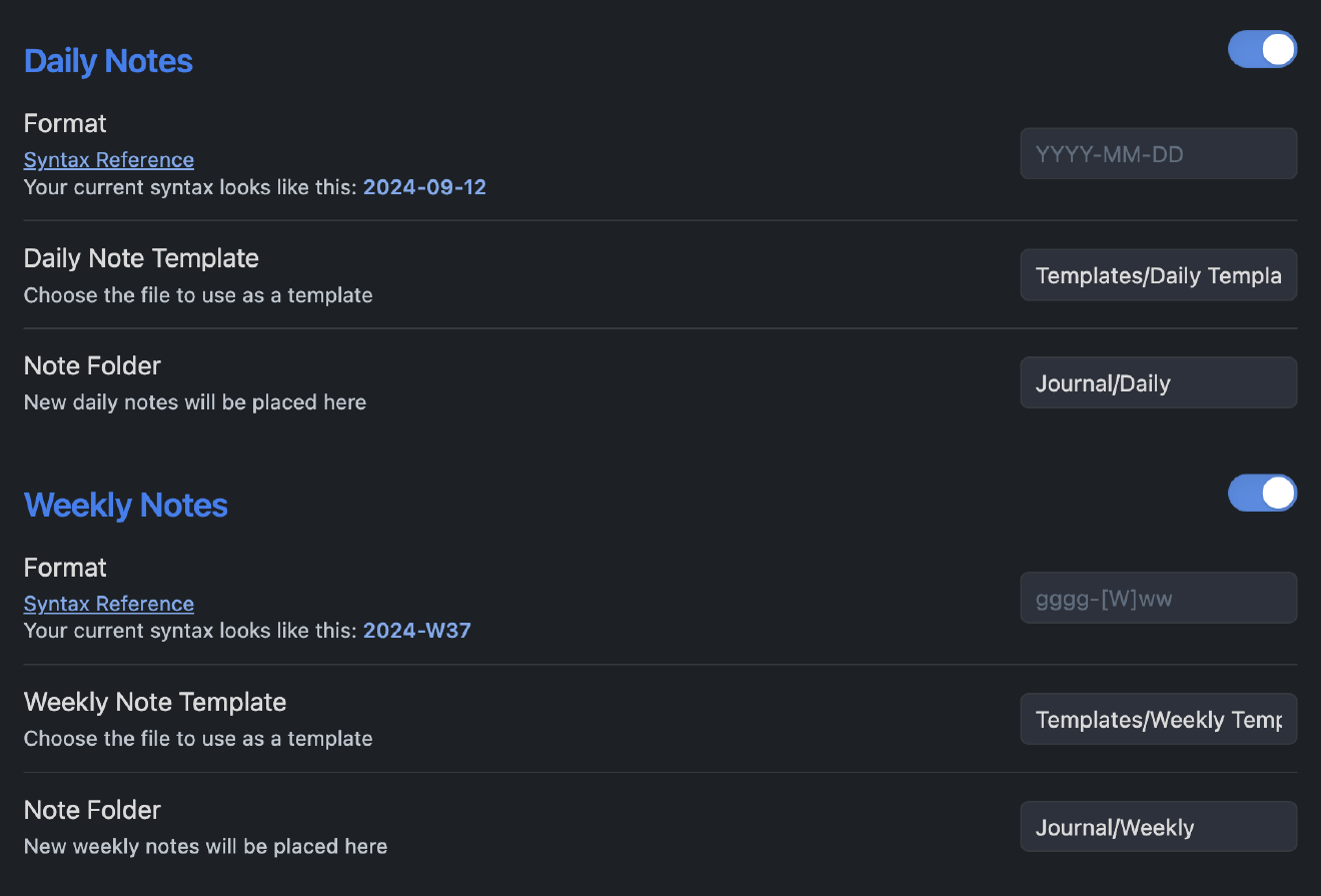 Obsidian Guide: Daily, Weekly, Monthly and Yearly notes · Vault of Josh