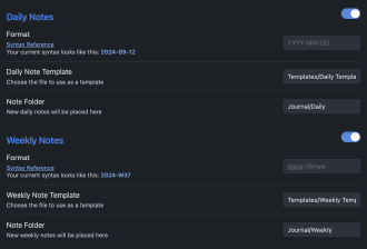Obsidian Guide: Daily, Weekly, Monthly and Yearly notes · Vault of Josh